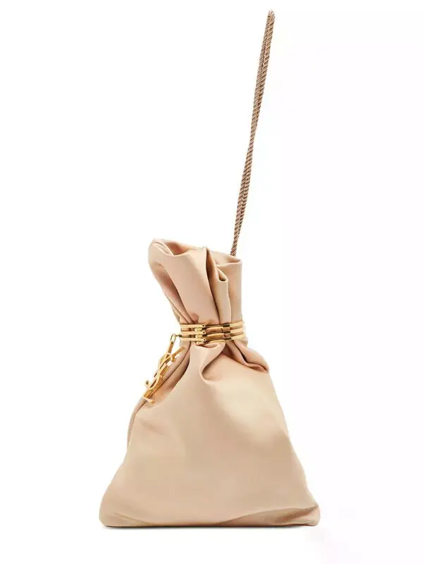 Saint Laurent 2024 Cassandre Embellished Bucket Bag - Neutrals