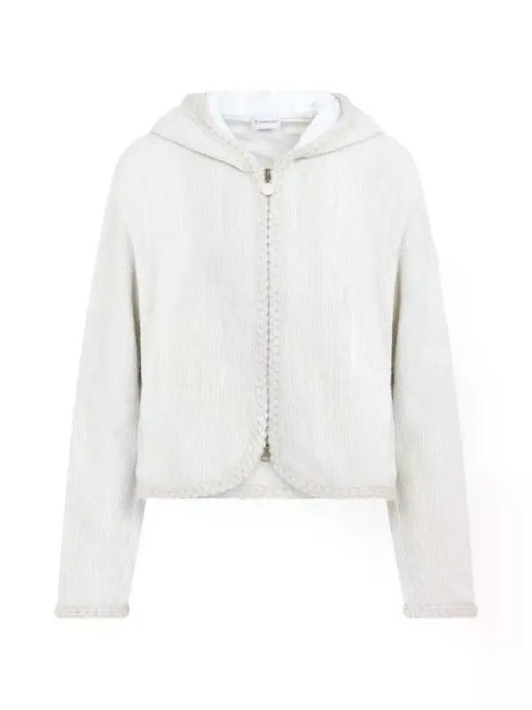 Moncler Waffle Honeycomb-knit Braided Hoodie