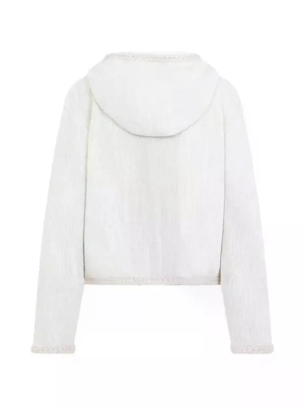 Moncler Waffle Honeycomb-knit Braided Hoodie
