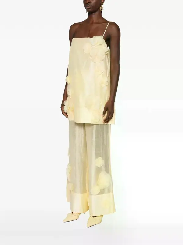 Aje Cloudscape Floral-appliqué Blouse - Neutrals