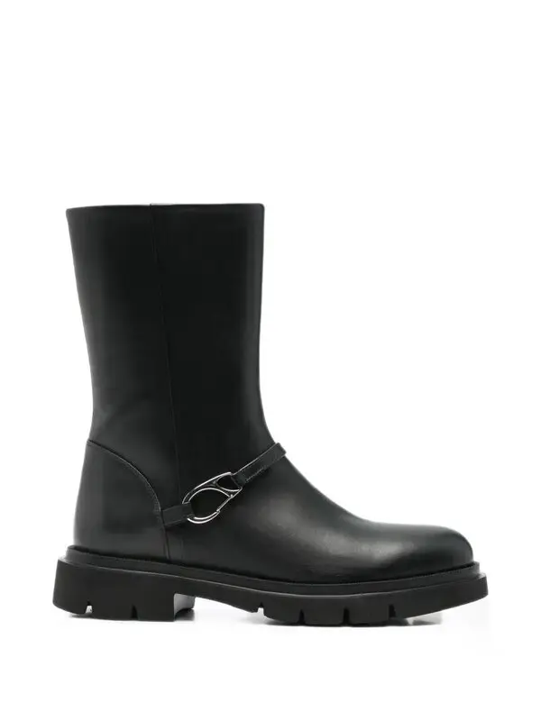 Herno Buckle-detail Leather Boots