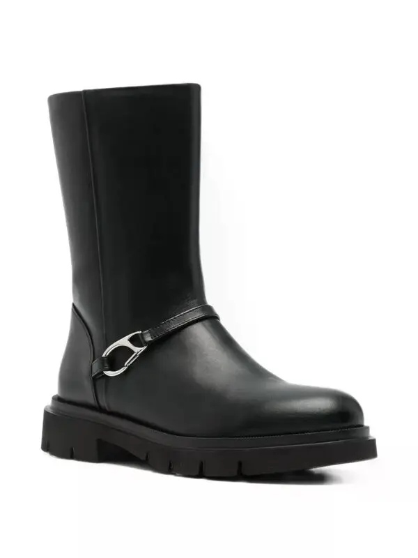 Herno Buckle-detail Leather Boots