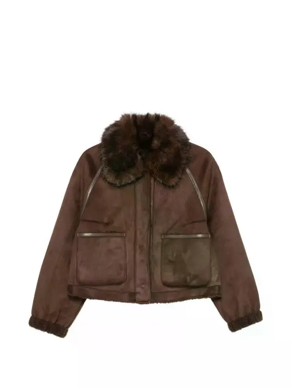 BETTA CORRADI Faux-fur Collar Reversible Jacket