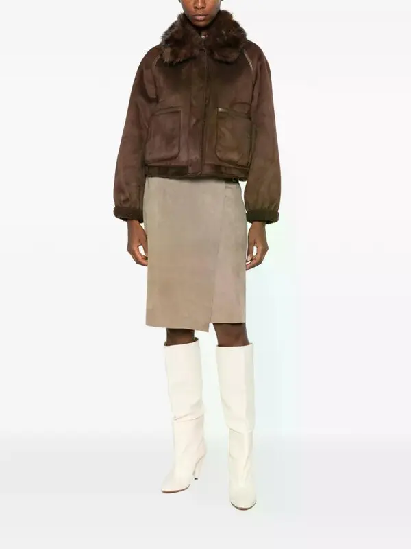 BETTA CORRADI Faux-fur Collar Reversible Jacket