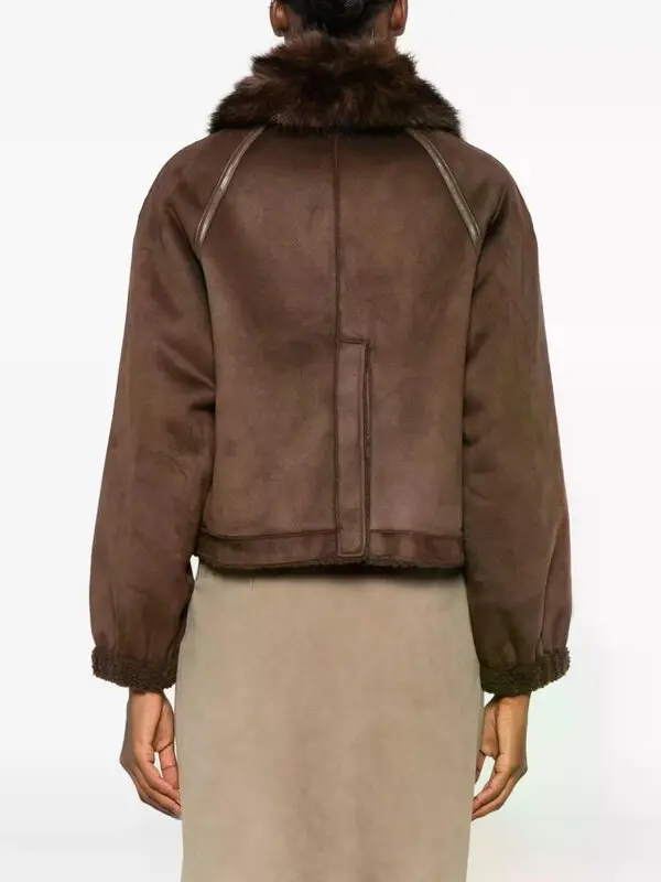 BETTA CORRADI Faux-fur Collar Reversible Jacket