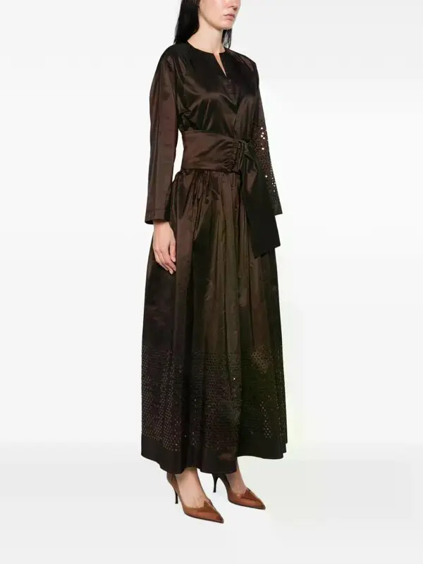 CO.GO Andromeda Sequin-embellished Belted Maxi Dress
