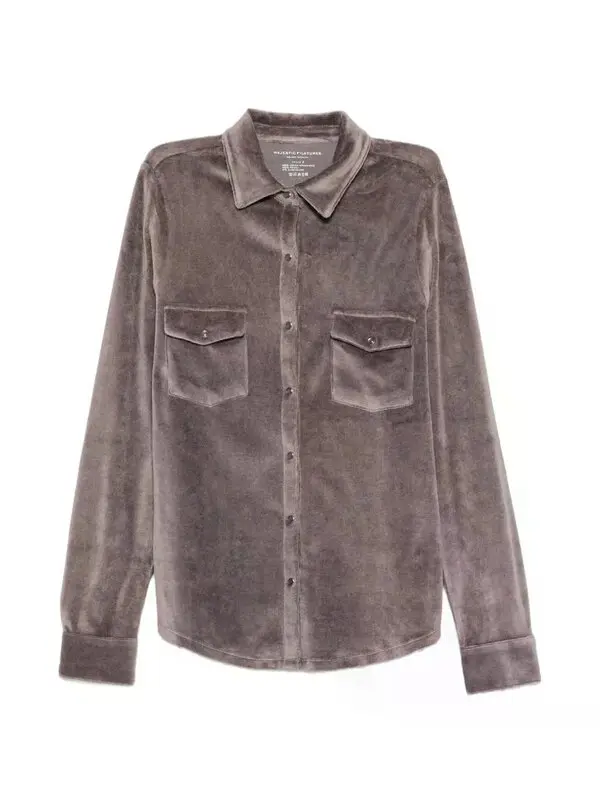 Majestic Filatures Velour-effect Flap-pocket Shirt