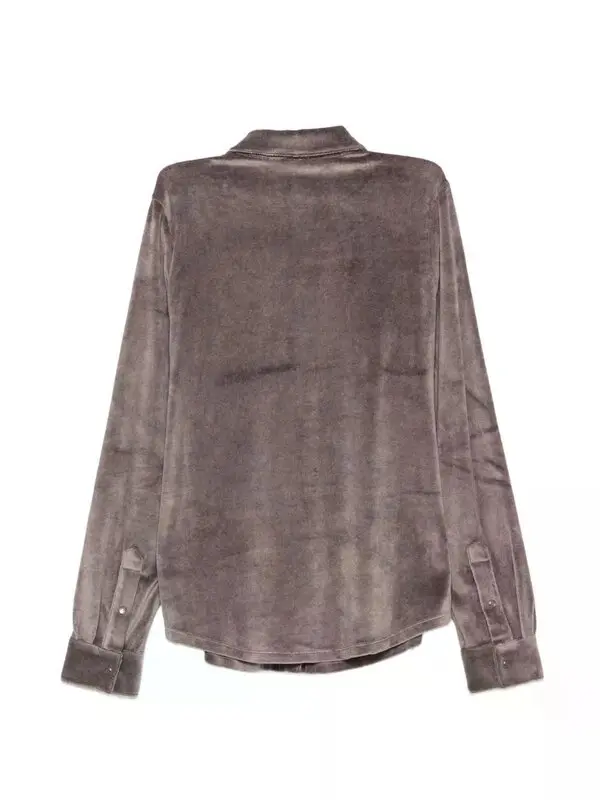 Majestic Filatures Velour-effect Flap-pocket Shirt
