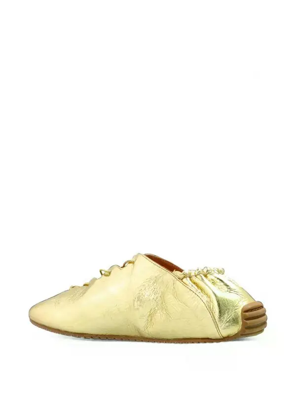 ODISSI Milly Metallic-effect Leather Ballet Flats