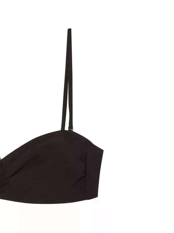 NILI LOTAN Ruched Bandeau Bikini Top - Brown