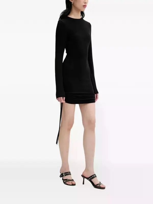 LA MANIA Faith Ribbed-knit Mini Dress - Black