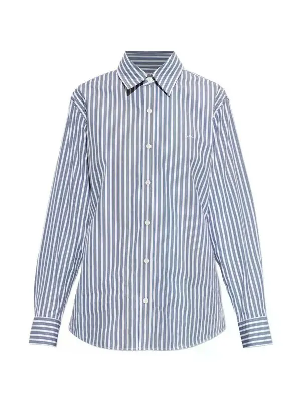 A.p.c. Striped Embroidered-logo Shirt