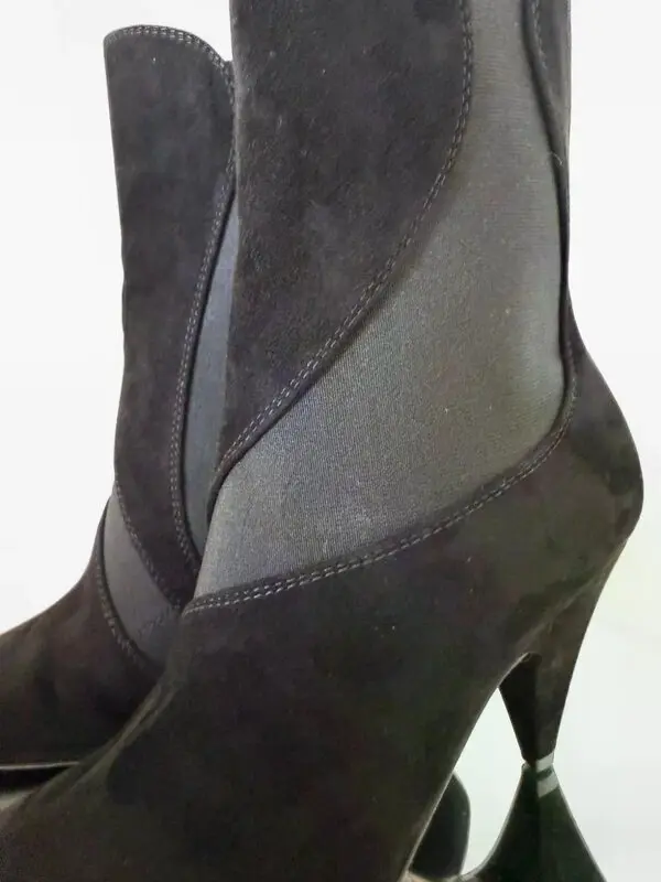 SERGIO ROSSI Tensile Panelled Suede Ankle Boots - Black