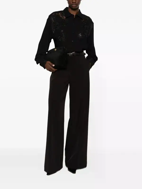 ERMANNO FIRENZE Lace-panelled Sequin-embellished Shirt