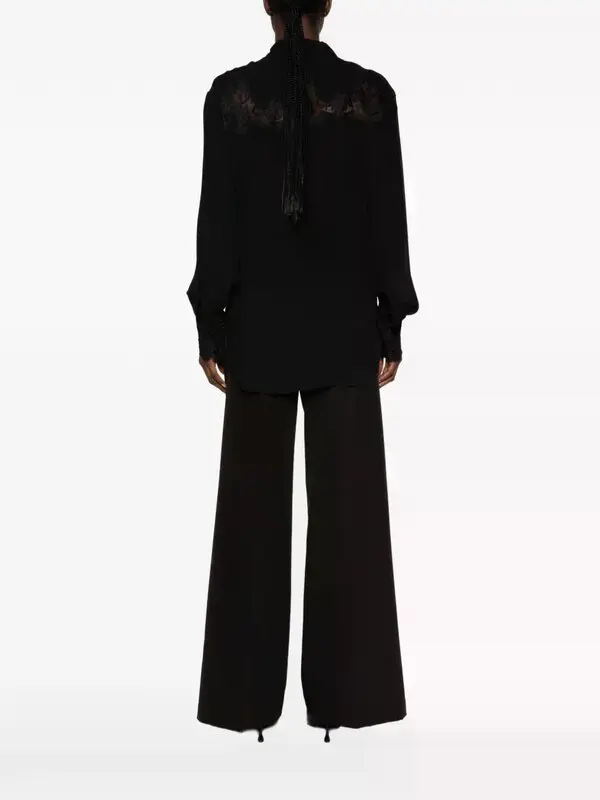 ERMANNO FIRENZE Lace-panelled Sequin-embellished Shirt