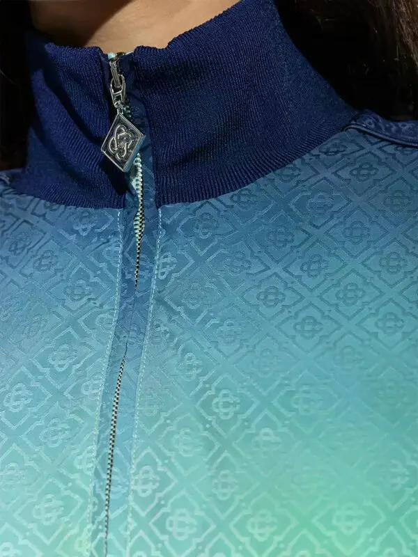 Casablanca Monogram-jacquard Zip-up Sweatshirt
