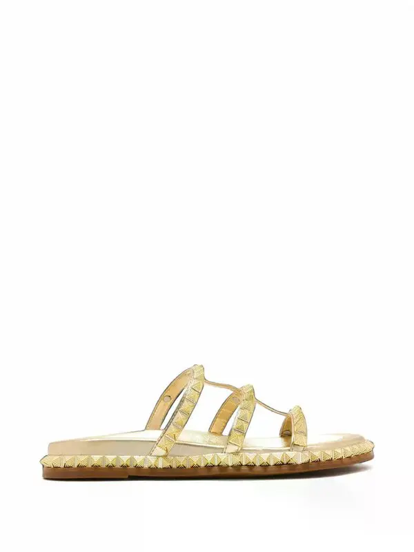 Schutz Raffie Up Studded Leather Sandals
