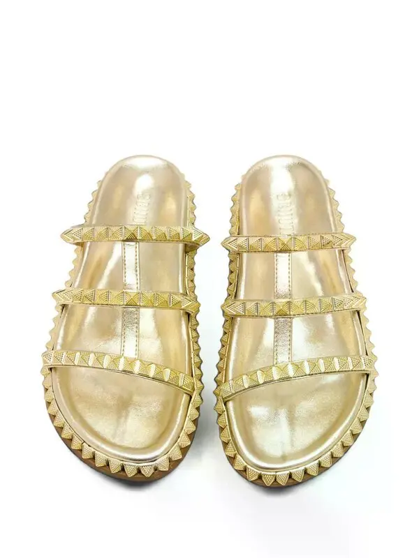 Schutz Raffie Up Studded Leather Sandals