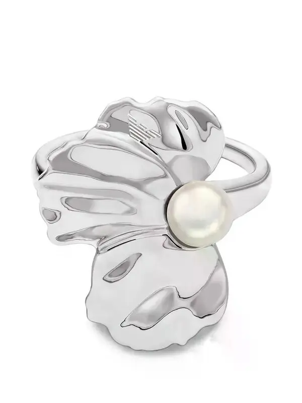 Emporio Armani Floral-motif Ring - Silver