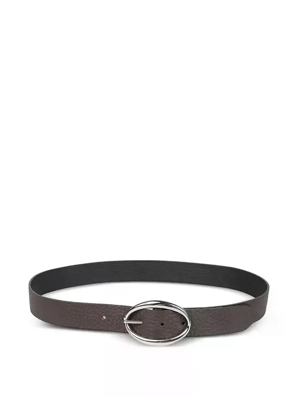 Orciani Grained-leather Buckle Belt - Brown