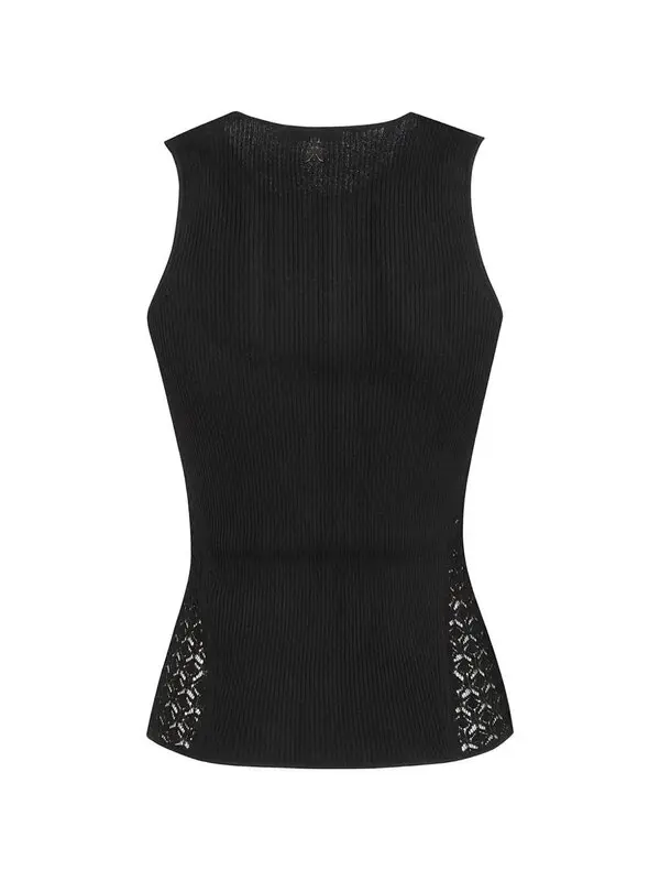 Patrizia Pepe Lace-insert Ribbed Tank Top