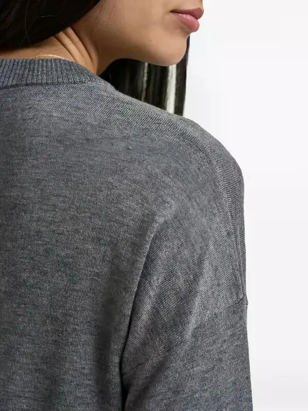 Liu Jo Rhinestone-logo Side-slit Sweater