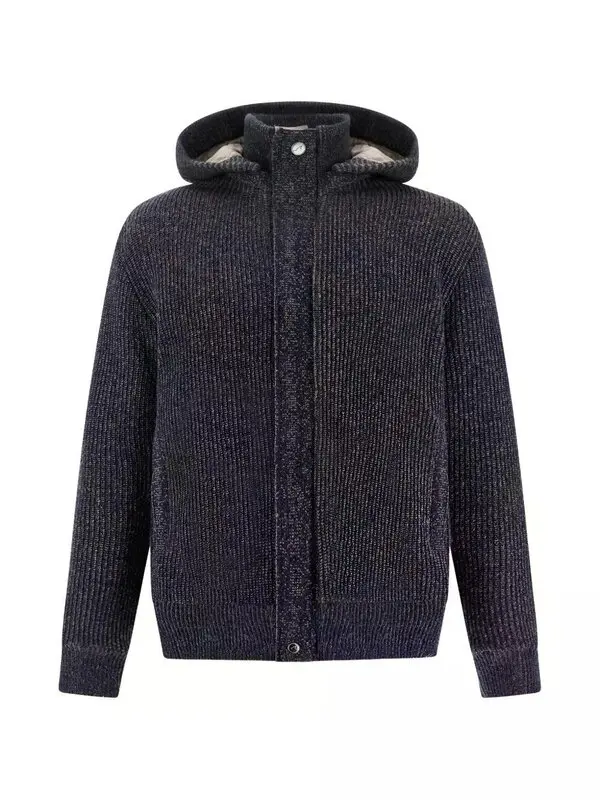 Paul & Shark Ribbed-knit Zip-up Sweatshirt - Blue