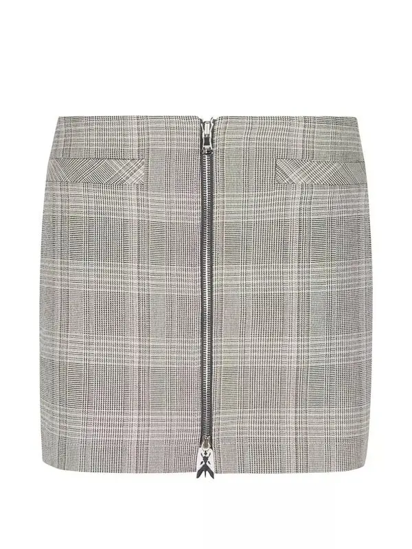 Patrizia Pepe Check-pattern Zip-fastening Mini Skirt - Grey