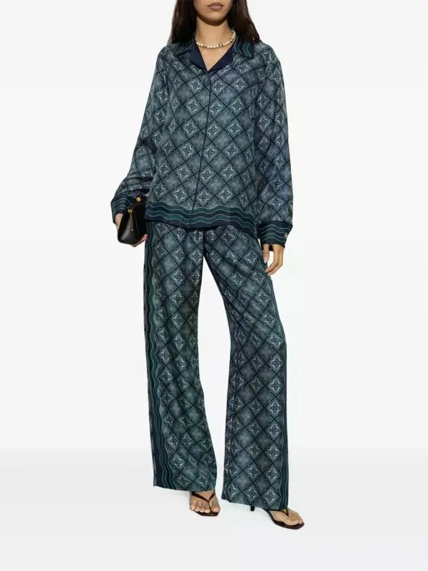 Casablanca Monogram-print Silk Shirt