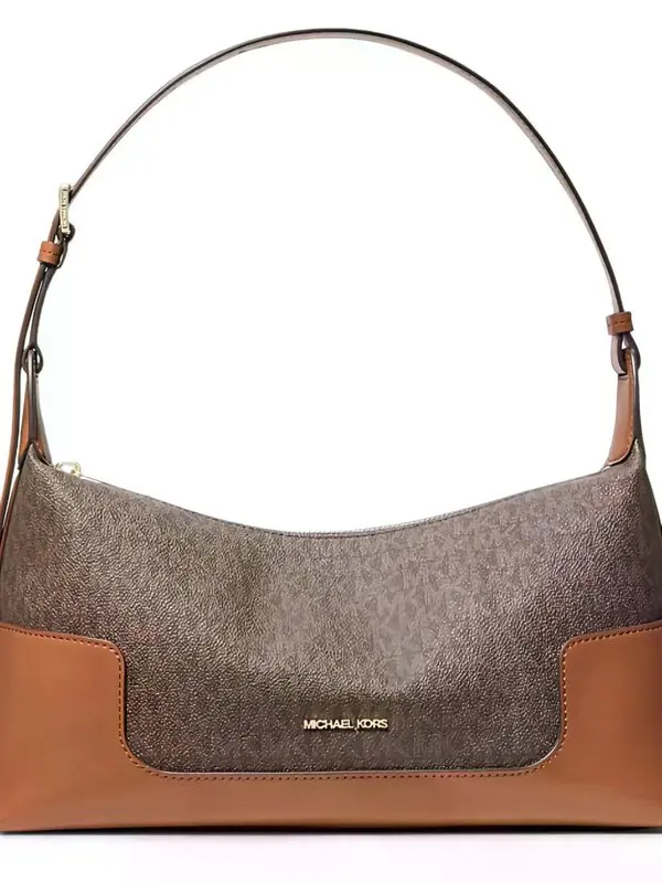 Michael Kors Teddi Medium Slouchy Shoulder Bag With Signature Logo - Brown