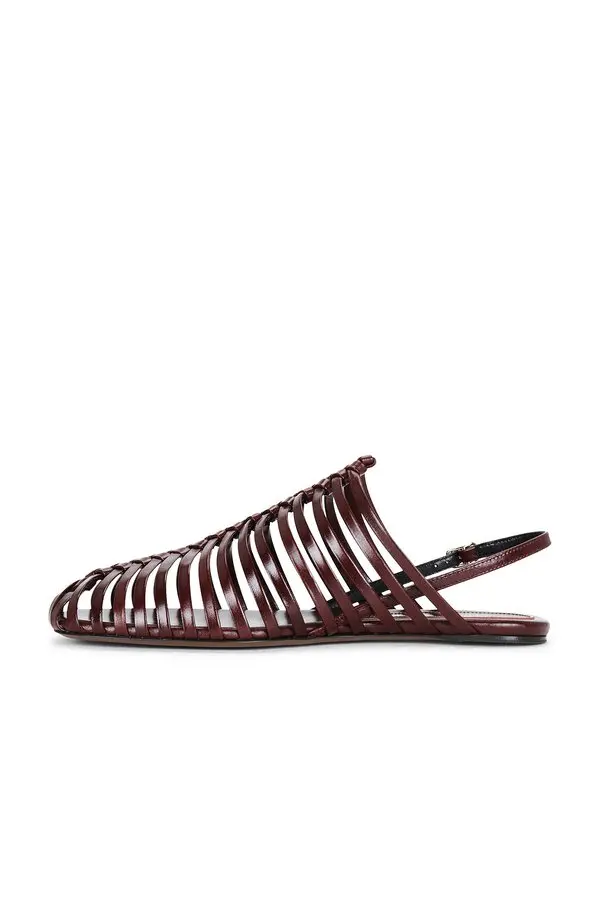 Dries Van Noten Flat Square Toe Open Ballerina Flat - Red