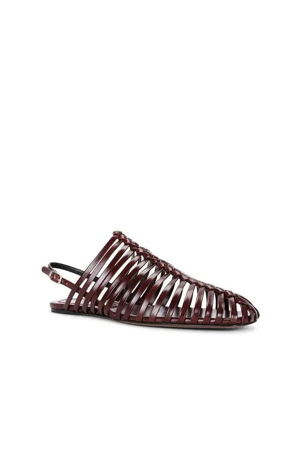 Dries Van Noten Flat Square Toe Open Ballerina Flat - Red