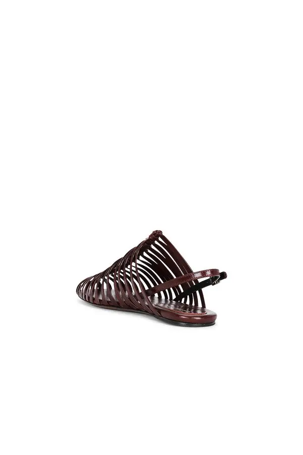 Dries Van Noten Flat Square Toe Open Ballerina Flat - Red