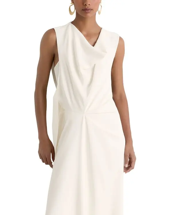 REISS Dorota Draped Dipped Hem Dress
