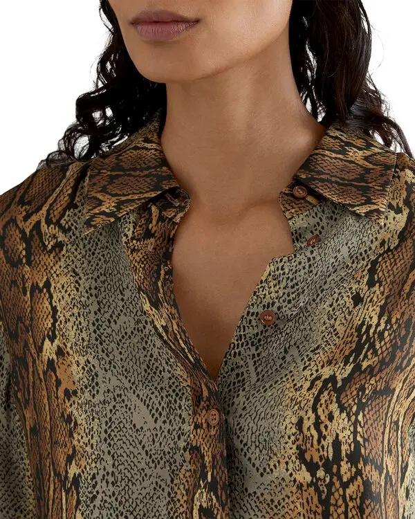 REISS Lyla Snakeskin Print Shirt