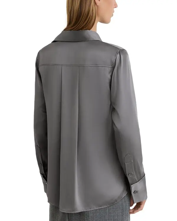 REISS Ameira Silk Button Front Shirt