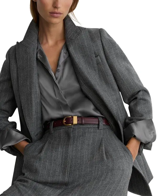 REISS Ameira Silk Button Front Shirt