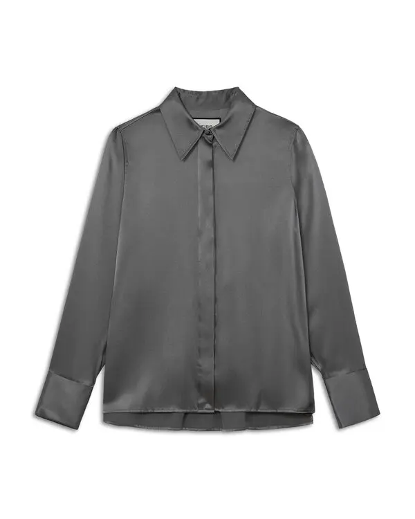 REISS Ameira Silk Button Front Shirt
