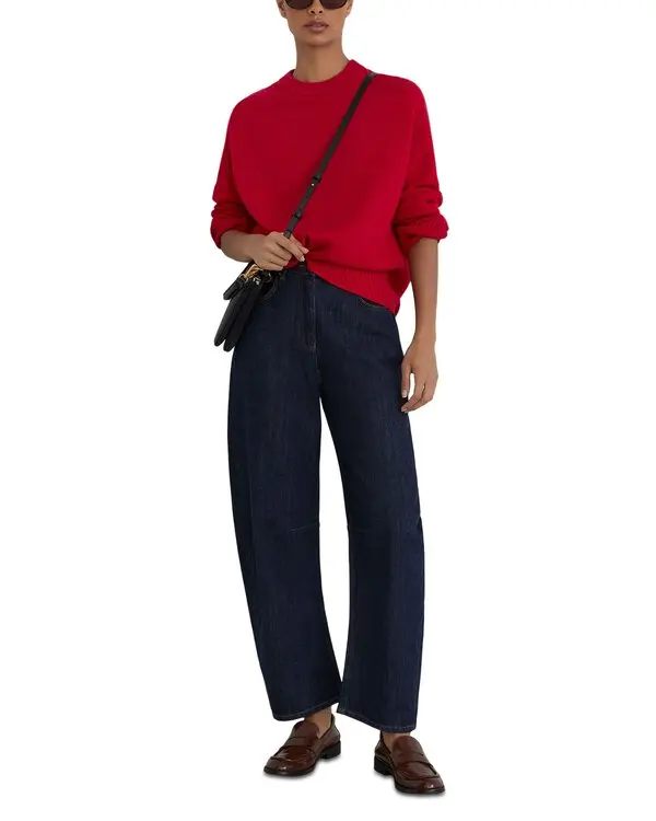 REISS Riley Wool & Cashmere Crewneck Sweater - Red