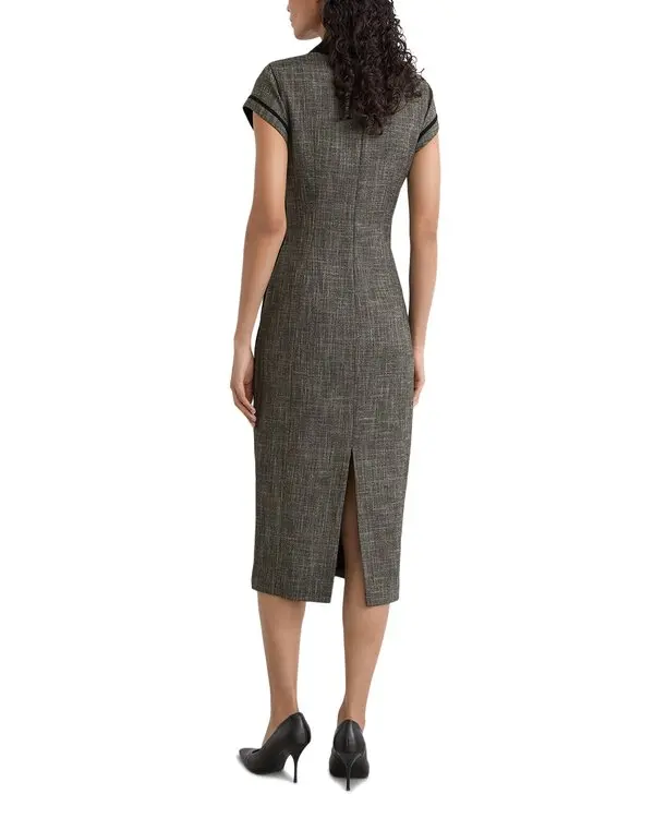 REISS Ava Fitted Cap Sleeve Midi Dress