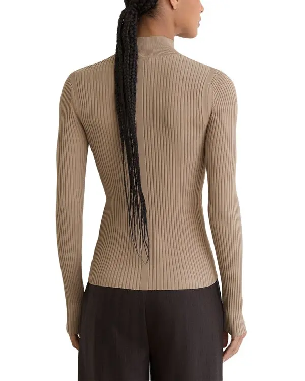 REISS Nancy Directional Rib Knit Top - Neutral
