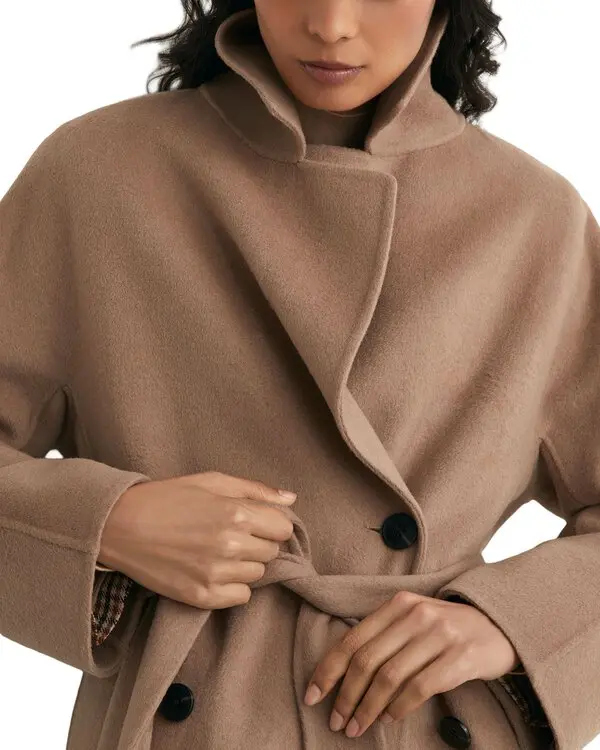 REISS Marina Wool Blend Double Breasted Coat