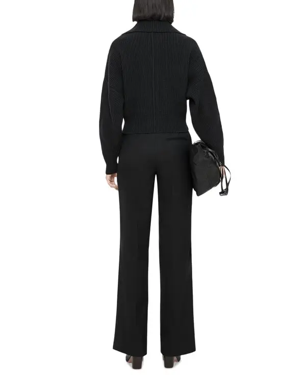 ALLSAINTS Caron Wool Funnel Neck Cardigan - Navy Blue