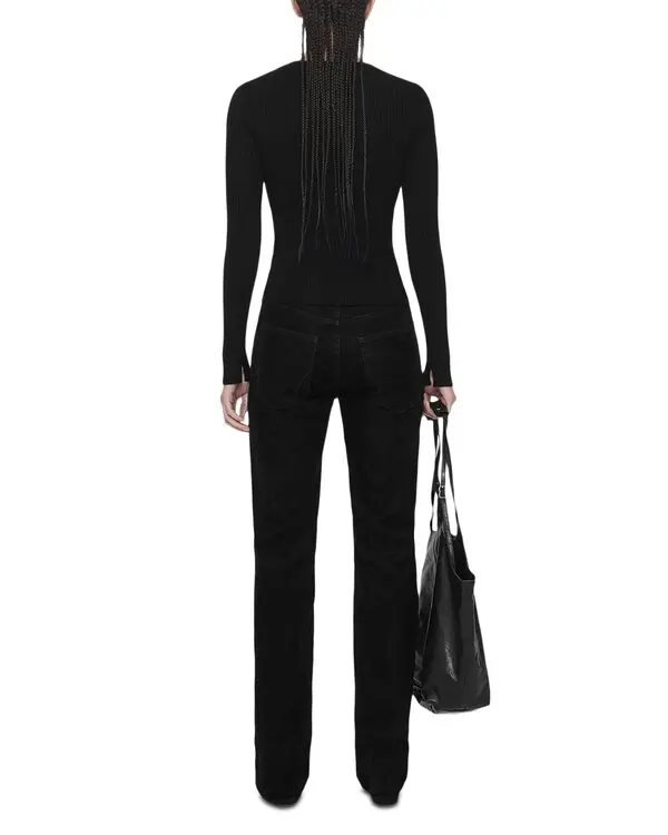 ALLSAINTS Cruz Cutout Asymmetrical Button Front Top - Black