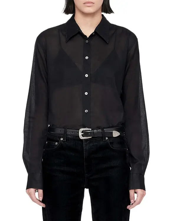 ALLSAINTS Simone Sheer Cotton Blouse