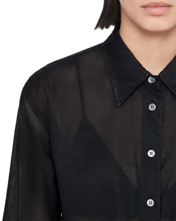 ALLSAINTS Simone Sheer Cotton Blouse