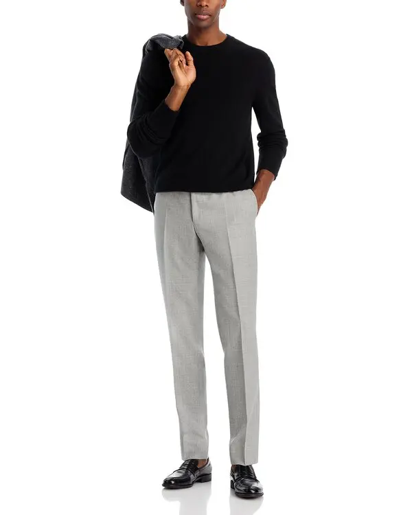 Canali Capri Melange Solid Slim Fit Dress Pants