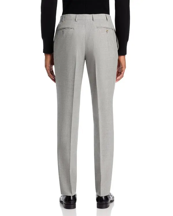 Canali Capri Melange Solid Slim Fit Dress Pants