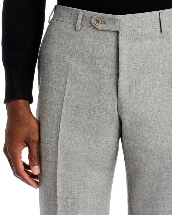 Canali Capri Melange Solid Slim Fit Dress Pants