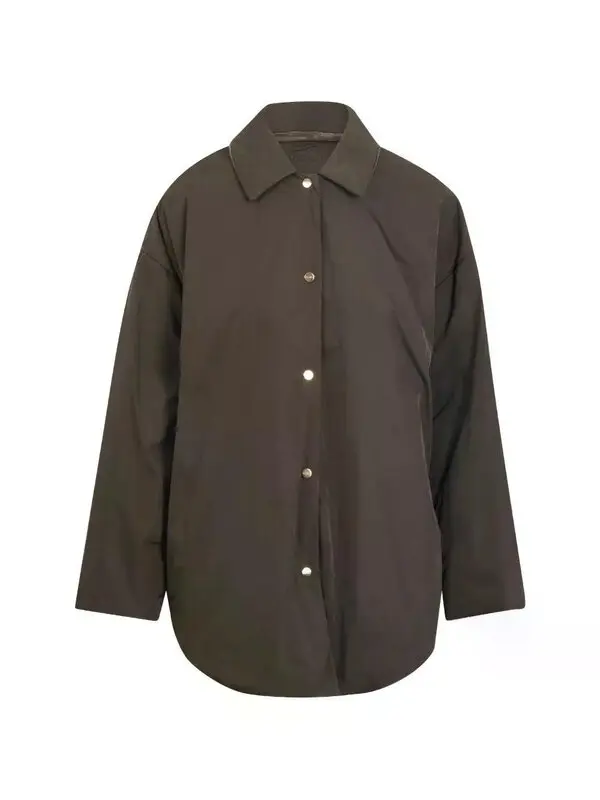 Max Mara Logo-embroidered Button-up Jacket - Brown